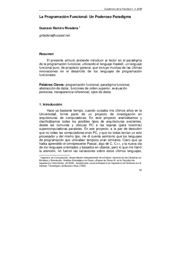 (PDF) La Programación Funcional: Un Poderoso Paradigma