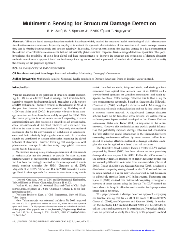 (PDF) Multimetric Sensing for Structural Damage Detection