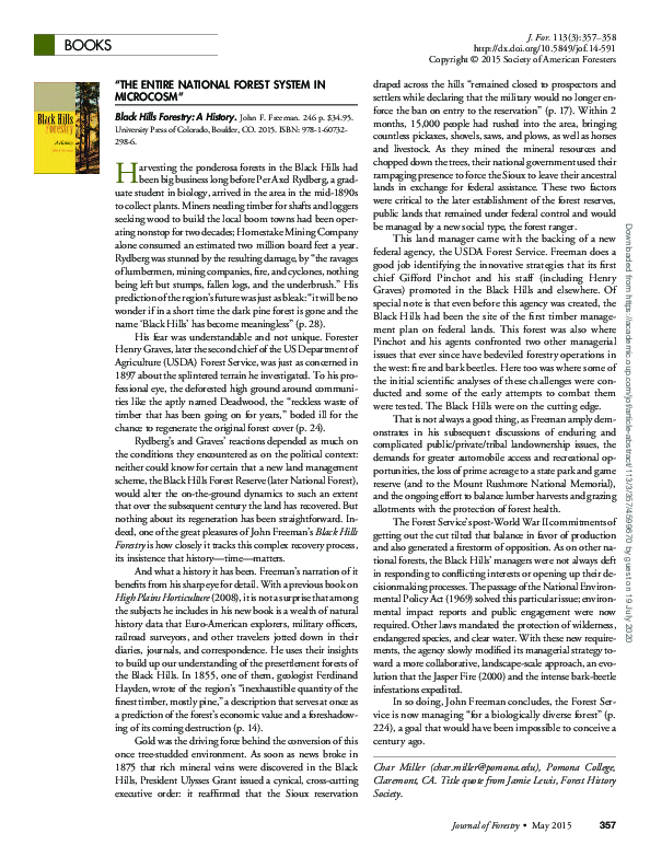 (PDF) “The Entire National Forest System in Microcosm” | Char Miller - Academia.edu