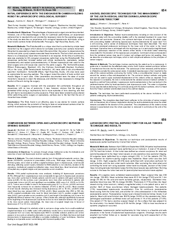 (PDF) 655 Comparison Between Open and Laparoscopic Nephron Sparing Surgery