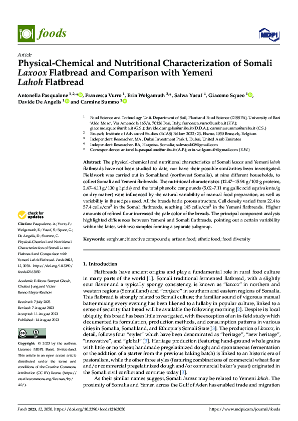 (PDF) Physical-Chemical and Nutritional Characterization of Somali ...
