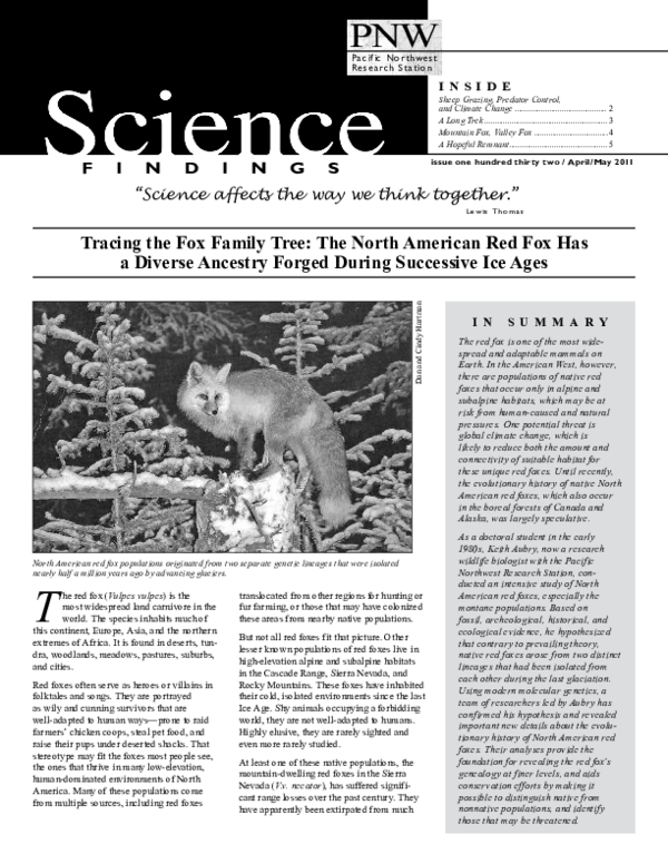 (PDF) Tracing the fox family tree: the North American red fox has a ...