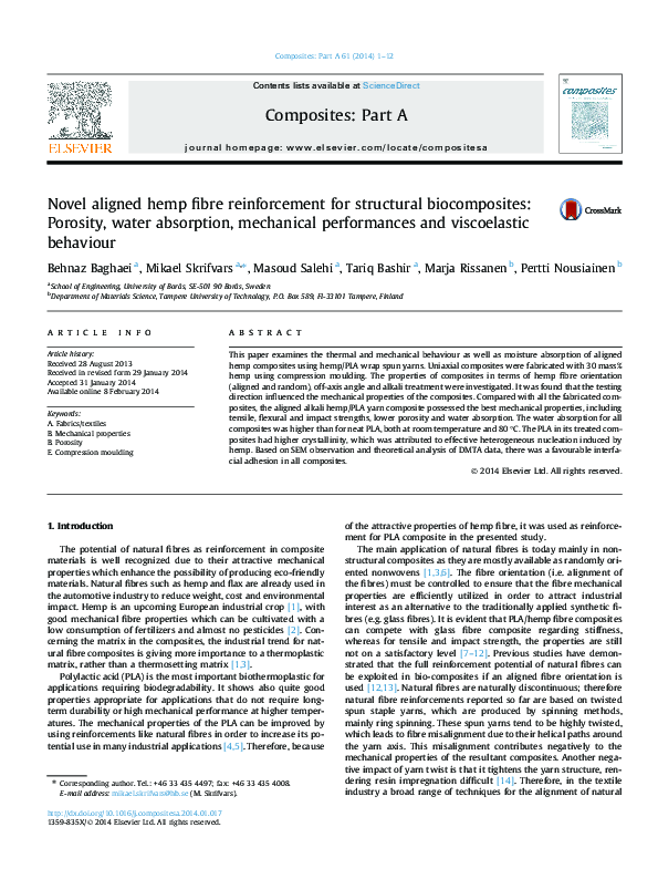 (PDF) Novel aligned hemp fibre reinforcement for structural ...