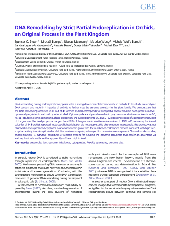 (PDF) Strict Partial Endoreplication Shapes Orchid DNA Remodelling