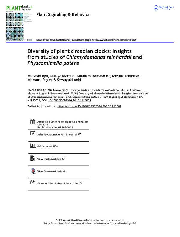 (PDF) Diversity of plant circadian clocks: Insights from studies ...
