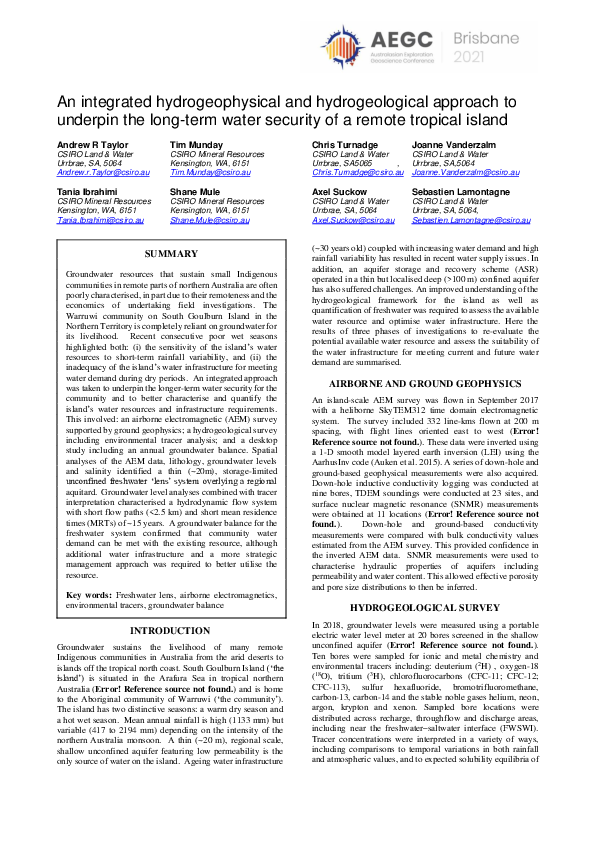 (PDF) An integrated hydrogeophysical and hydrogeological approach to ...