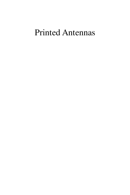 (PDF) Printed Antennas