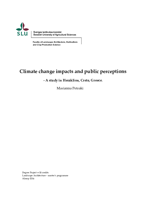 (PDF) Climate change impacts and public perceptions