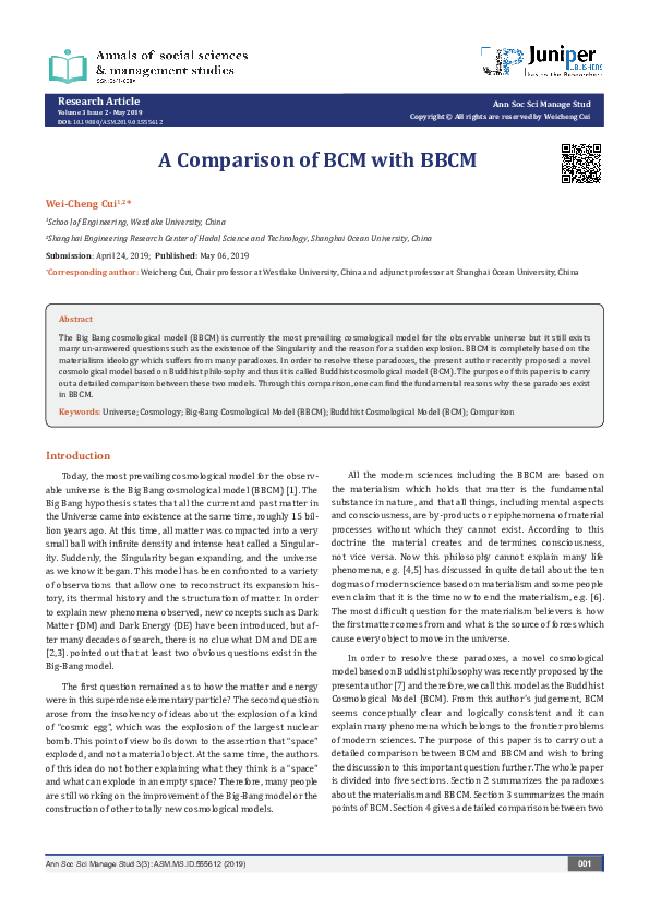 (PDF) A Comparison of BCM with BBCM