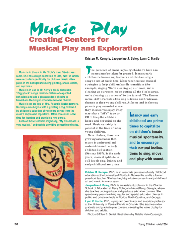 (PDF) Creating Centers for Musical Play and Exploration