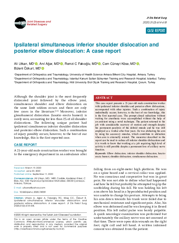 (PDF) Ipsilateral simultaneous inferior shoulder dislocation and ...
