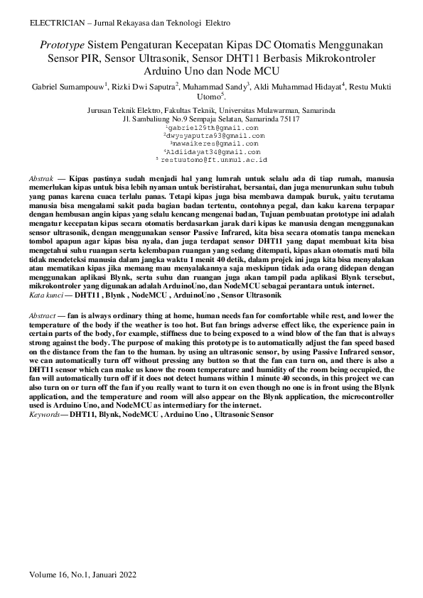 (PDF) Prototype Sistem Pengaturan Kecepatan Kipas DC Otomatis ...