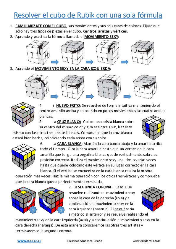(PDF) Resolver el cubo de Rubik con una sola fórmula