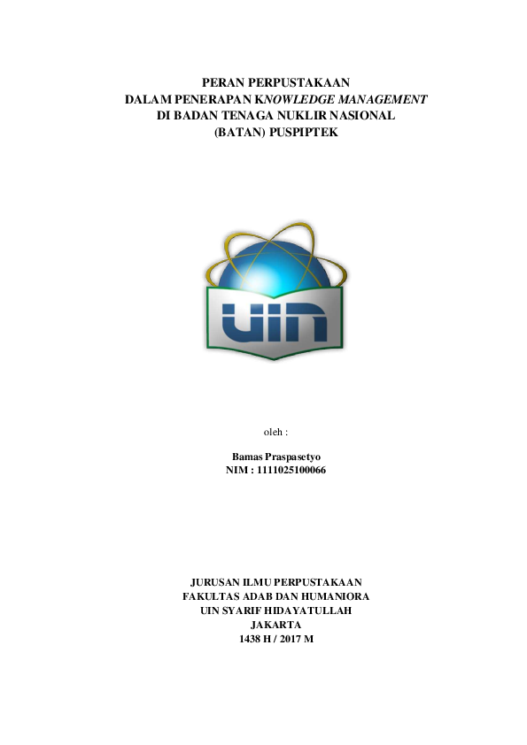(PDF) Peran perpustakaan dalam penerapan knowledge management di BATAN ...