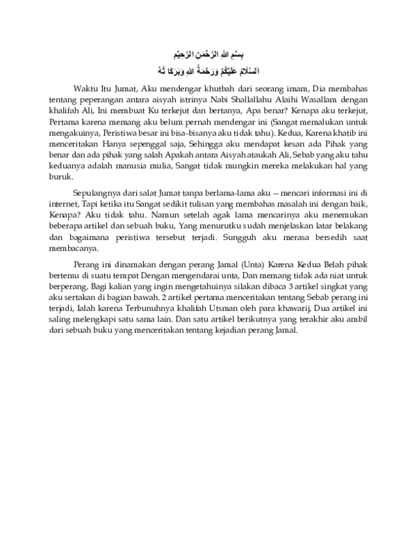 (PDF) Peristiwa perang jamal (Buku Istri & Putri Rasulullah SAW)