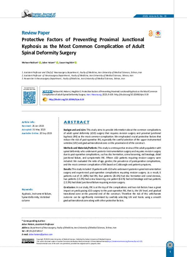 (PDF) Protective Factors of Preventing Proximal Junctional Kyphosis as the Most Common ...