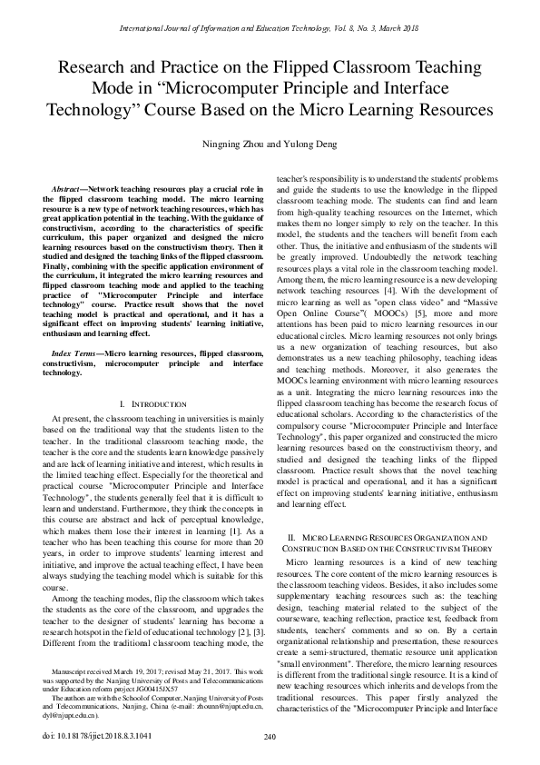 (PDF) Research and Practice on the Flipped Classroom Teaching Mode in ...