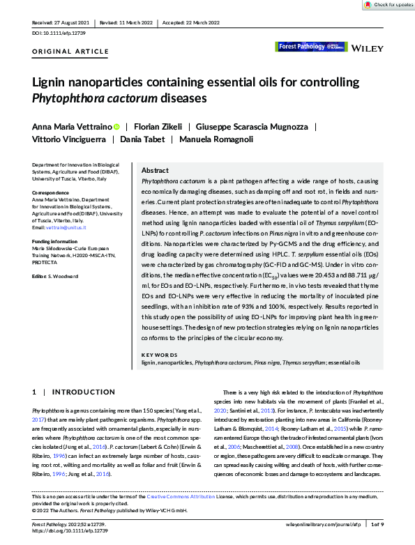 (PDF) Lignin nanoparticles containing essential oils for controlling ...