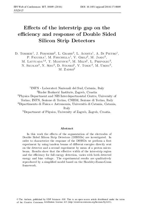 (PDF) Effects of the interstrip gap on the efficiency and response of Double Sided Silicon Strip ...