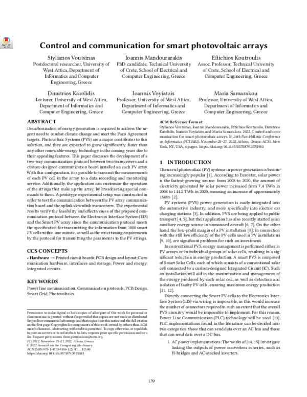 (PDF) Control and communication for smart photovoltaic arrays