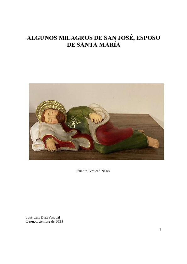 (PDF) ALGUNOS MILAGROS DE SAN JOSÉ, ESPOSO DE SANTA MARÍA