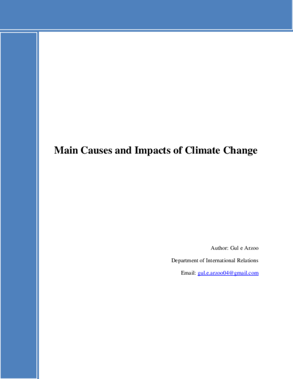 (PDF) Climate Change Causes and Effects