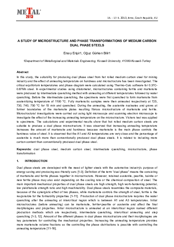 (PDF) A Study of Microstructure and Phase Transformations of Medium-Carbon Dual-Phase Steels ...