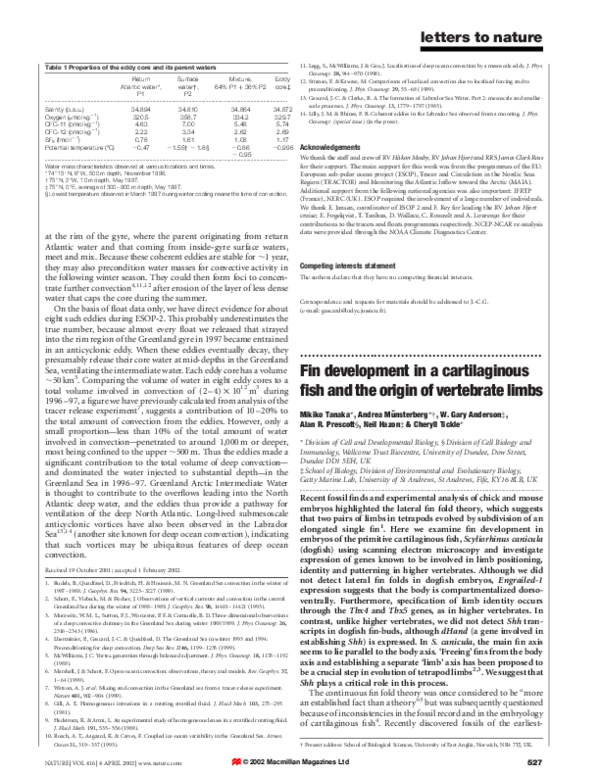 (PDF) Fin development in a cartilaginous fish and the origin of ...