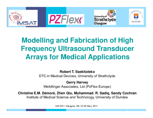 (PDF) Modelling and Fabrication of High Frequency Ultrasound Transducer Arrays for Medical ...