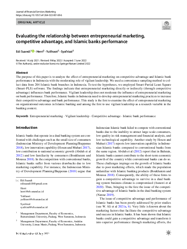 (PDF) Evaluating the relationship between entrepreneurial marketing, competitive advantage, and ...