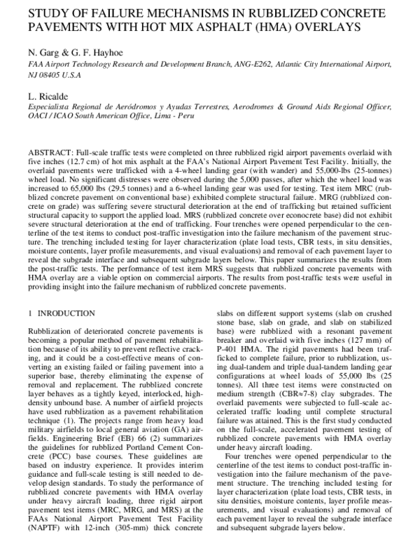 (PDF) Study of failure mechanisms in rubblized concrete pavements with ...