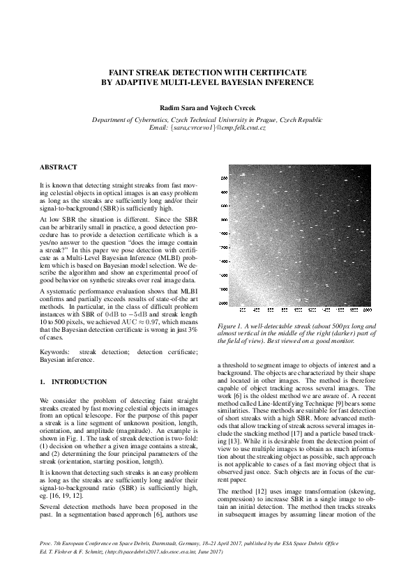 (PDF) Faint Streak Detection with Certificate by Adaptive Two-Level ...