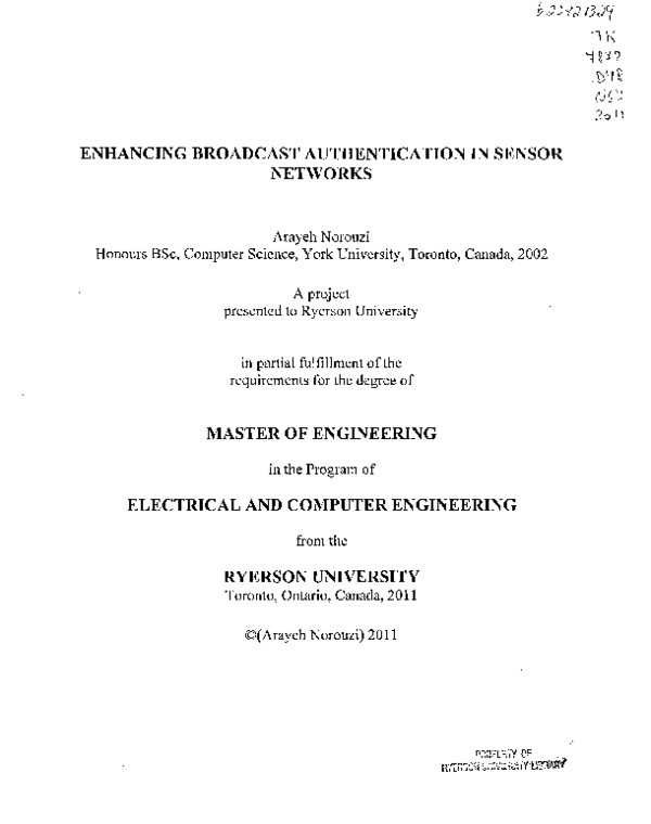 (PDF) Enhancing broadcast authentication in sensor networks