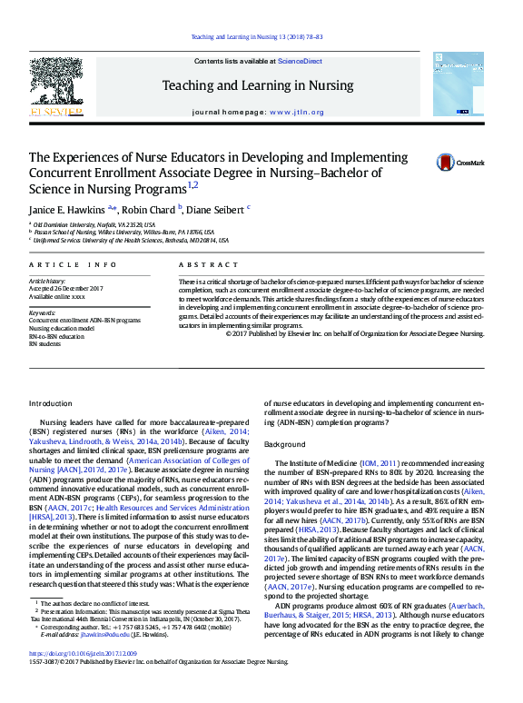 (PDF) The Experiences of Nurse Educators in Developing and Implementing ...