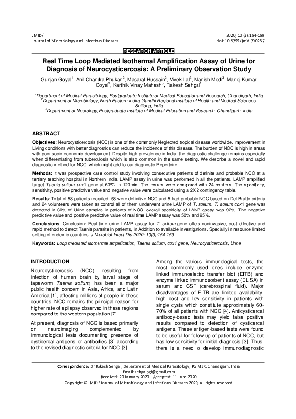(PDF) Real Time Loop Mediated Isothermal Amplification Assay of Urine for Diagnosis of ...