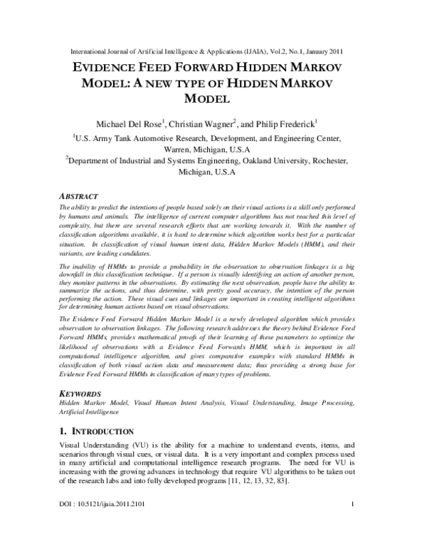 (PDF) Evidence Feed Forward Hidden Markov Model: A New Type Of Hidden ...