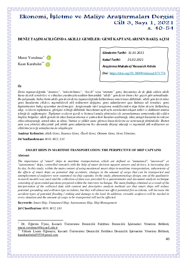 (PDF) Smart Ships in Maritime Transportation: The Perspective of Ship ...