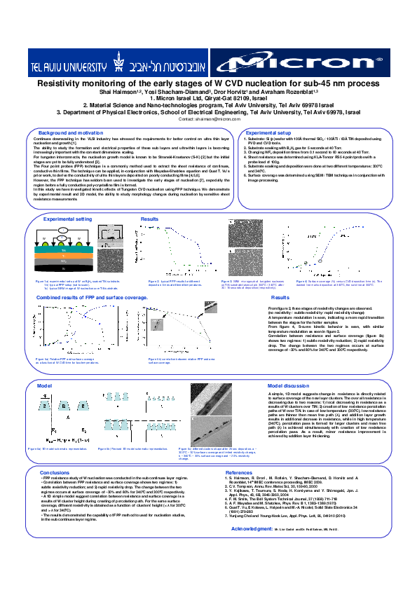 (PDF) Resistivity monitoring of the early stages of W CVD nucleation ...