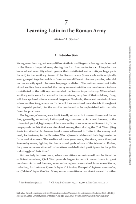 Learning Latin in the Roman Army