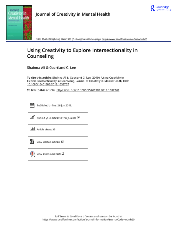 (PDF) Using Creativity to Explore Intersectionality in Counseling