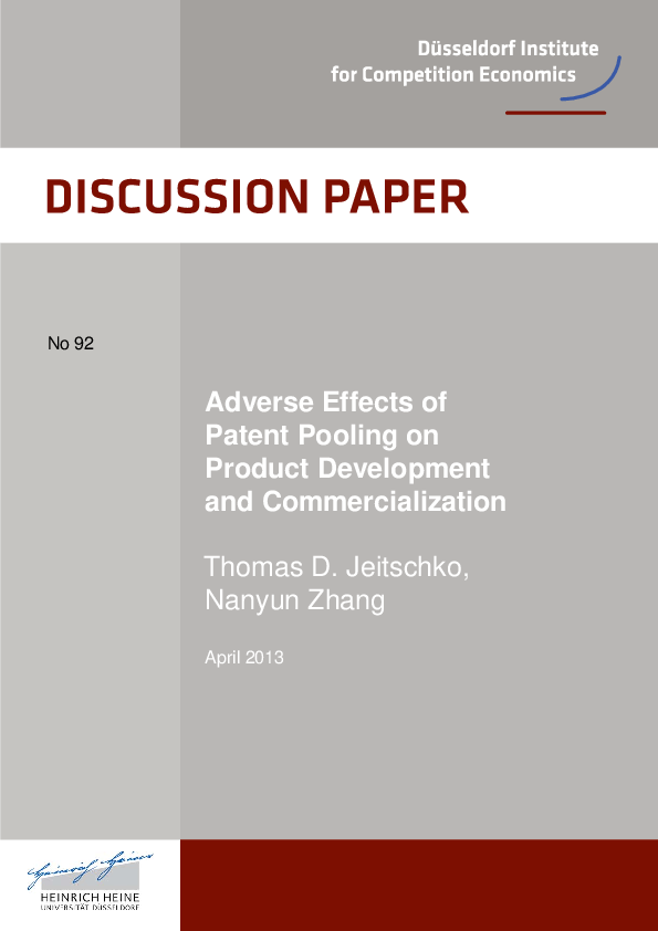 (PDF) Adverse Effects of Patent Pooling on Product Development and ...