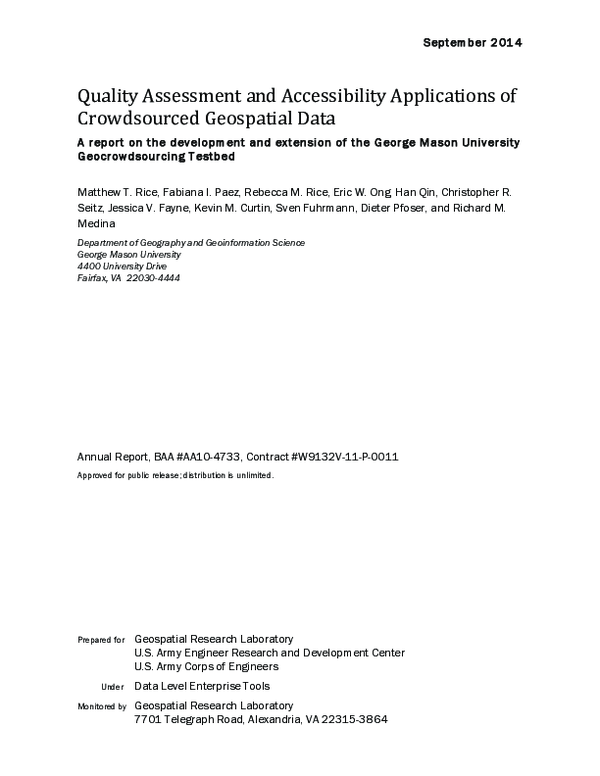 (PDF) Quality Assessment and Accessibility Applications of Crowdsourced Geospatial Data: A ...