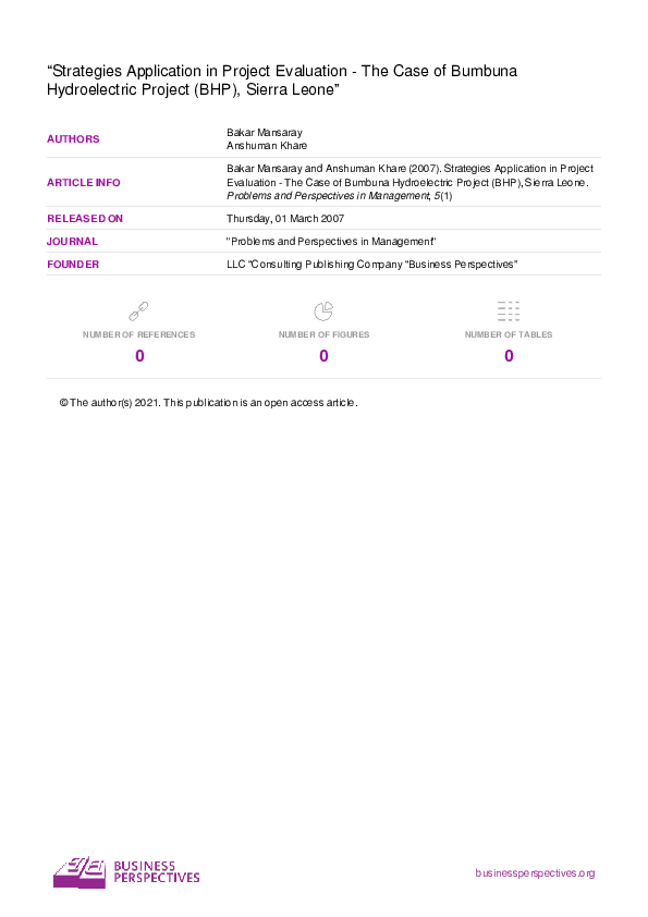 (PDF) Strategies Application in Project Evaluation - The Case of ...