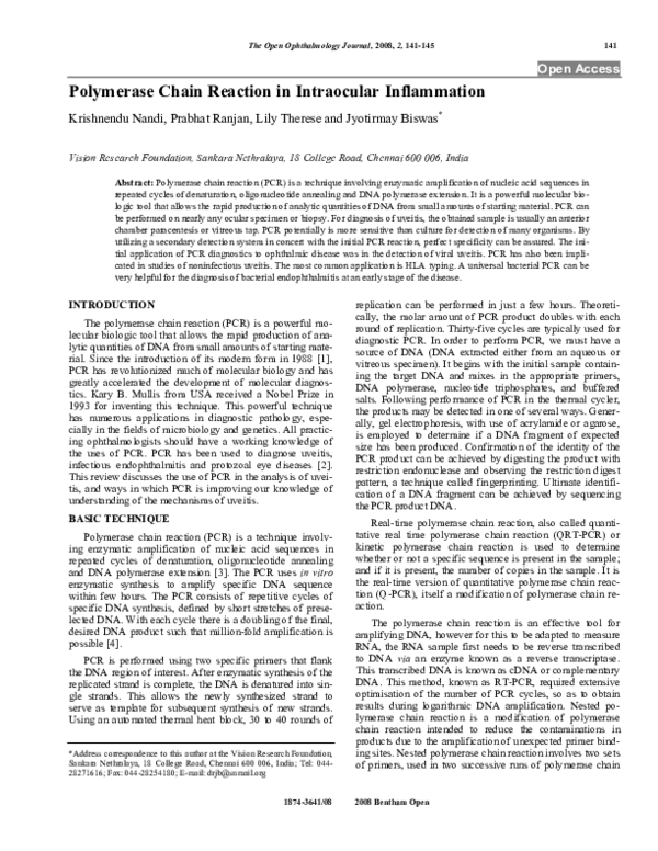 (PDF) Polymerase Chain Reaction in Intraocular Inflammation