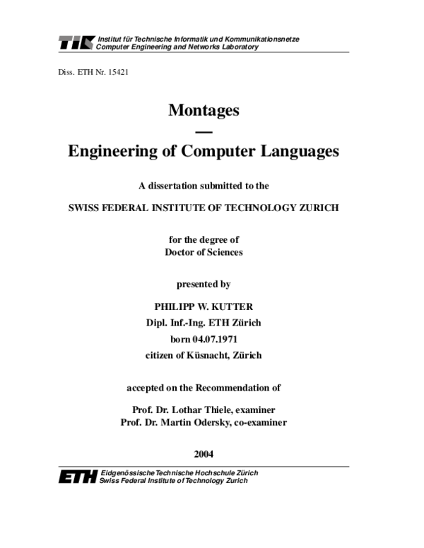 (PDF) Montages ó Engineering of Computer Languages