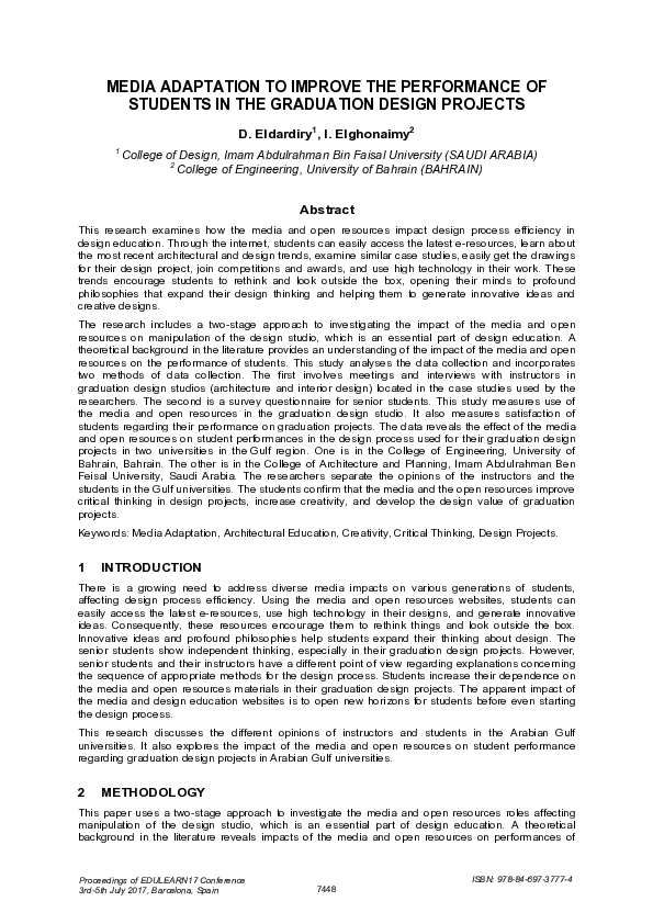 (PDF) Media Adaptation to Improve the Performance of Students in the ...