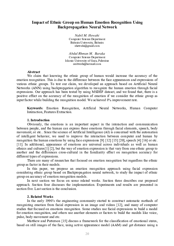 (PDF) BRAIN Journal - Impact of Ethnic Group on Human Emotion ...