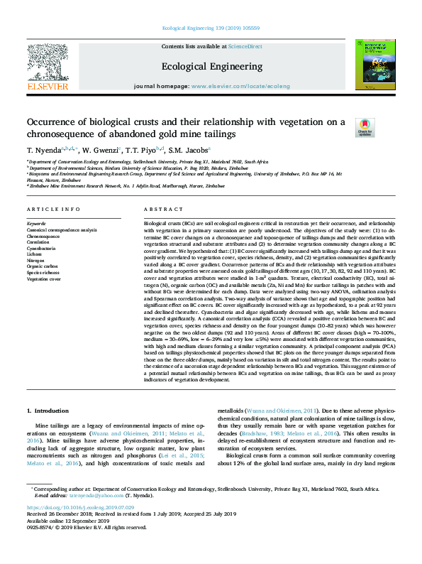 (PDF) Occurrence of biological crusts and their relationship with ...