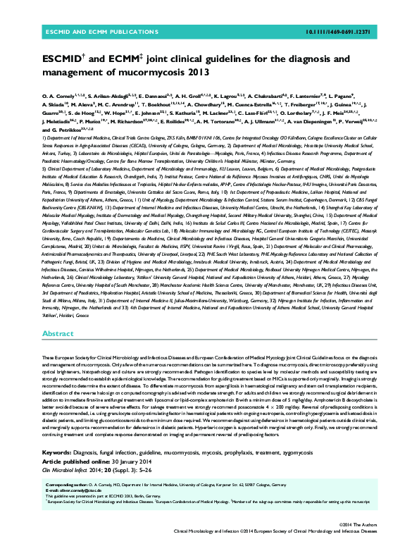 (PDF) ESCMID dagger and ECMM double dagger joint clinical guidelines ...