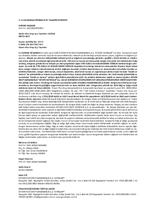 (PDF) . ULUSLARARASI MİMARLIK VE TASARIM KONGRESİ BİLDİRİ KİTABI osal ...